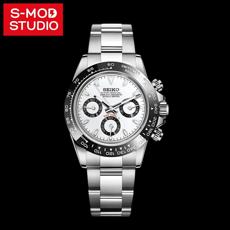 Seiko MOD Daytona Panda Speedmaster 40 mm Quartz Chronograph / Pre ...