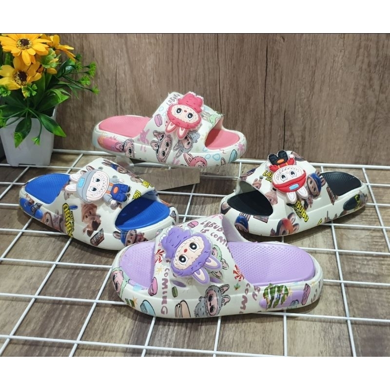 CARTOON LABUBU FOR KIDS CHILDREN SLIPPERS SANDALS | Shopee Malaysia