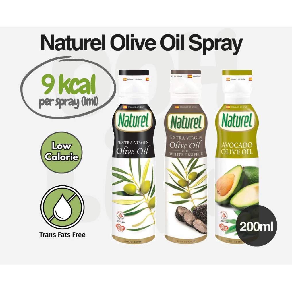 Naturel Olive Oil Spray 200ml (Extra Virgin/Avocado/Truffle) - Low ...