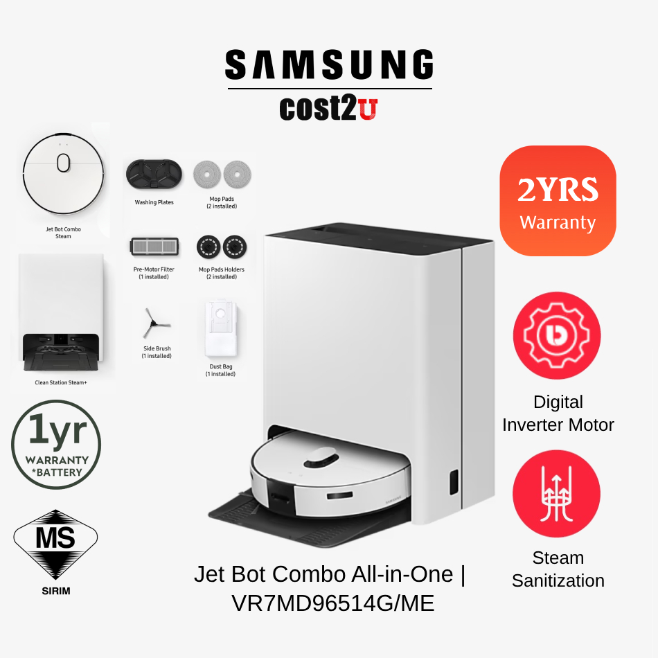 Samsung Jet Bot Combo All-in-One Clean Station | VR7MD96514G/ME (Robot ...