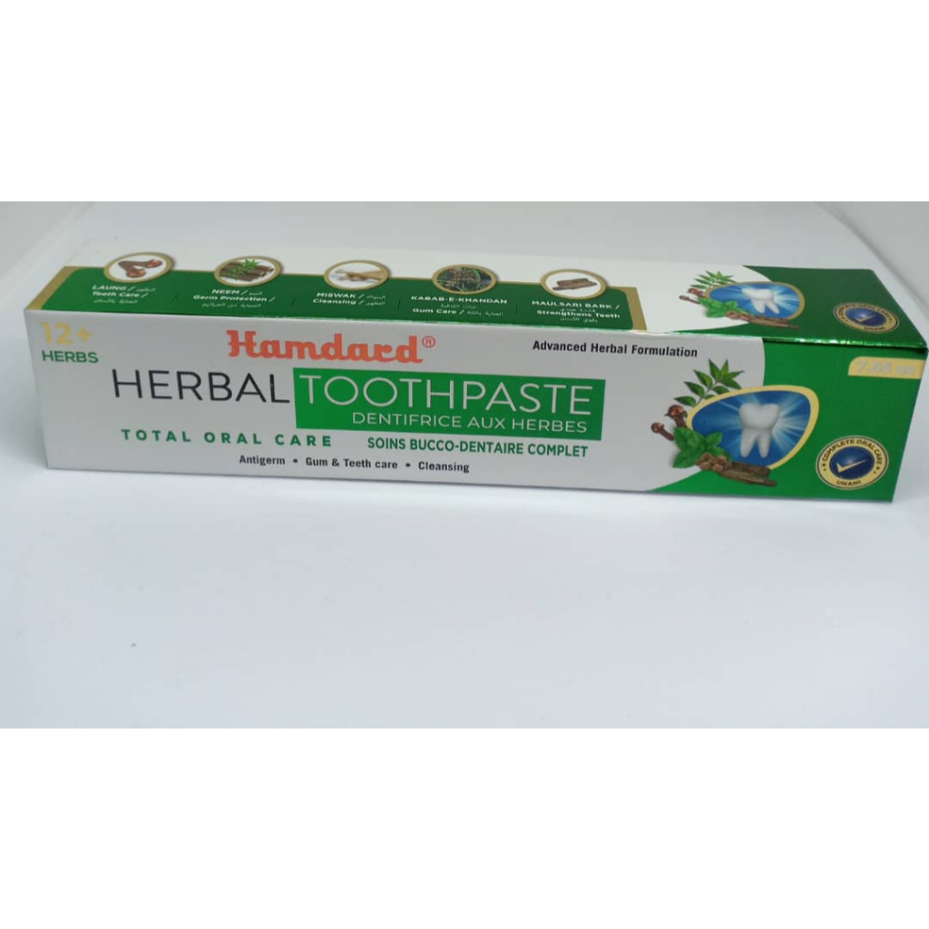 HAMDARD (12+HERBS) HERBAL TOOTHPASTE DENTIFRICE AUX HERBES TOTAL ORAL ...
