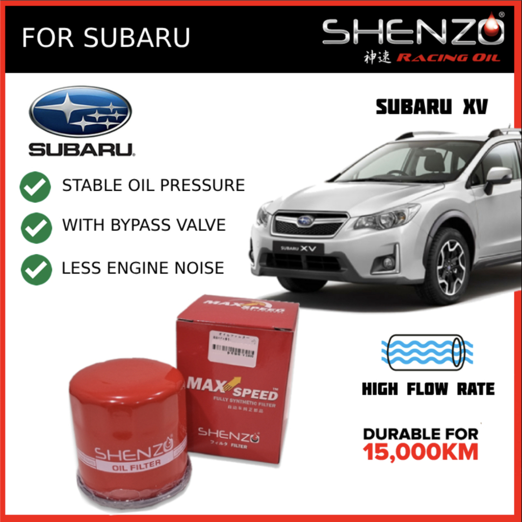 Shenzo High Flow Oil Filter for Subaru XV Impreza WRX STi Outback ...