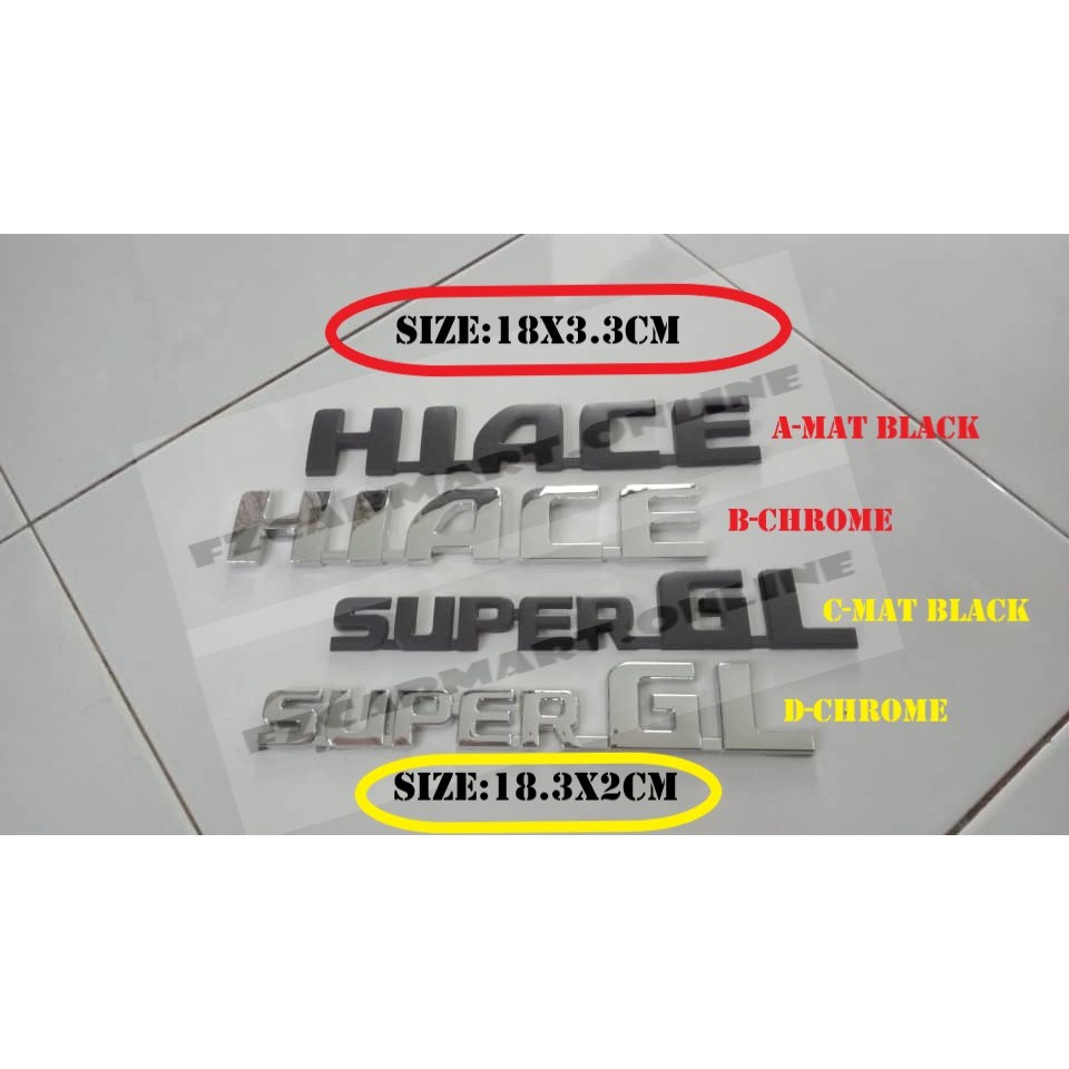TOYOTA HIACE OEM EMBLEM LOGO - (ABS) | Shopee Malaysia