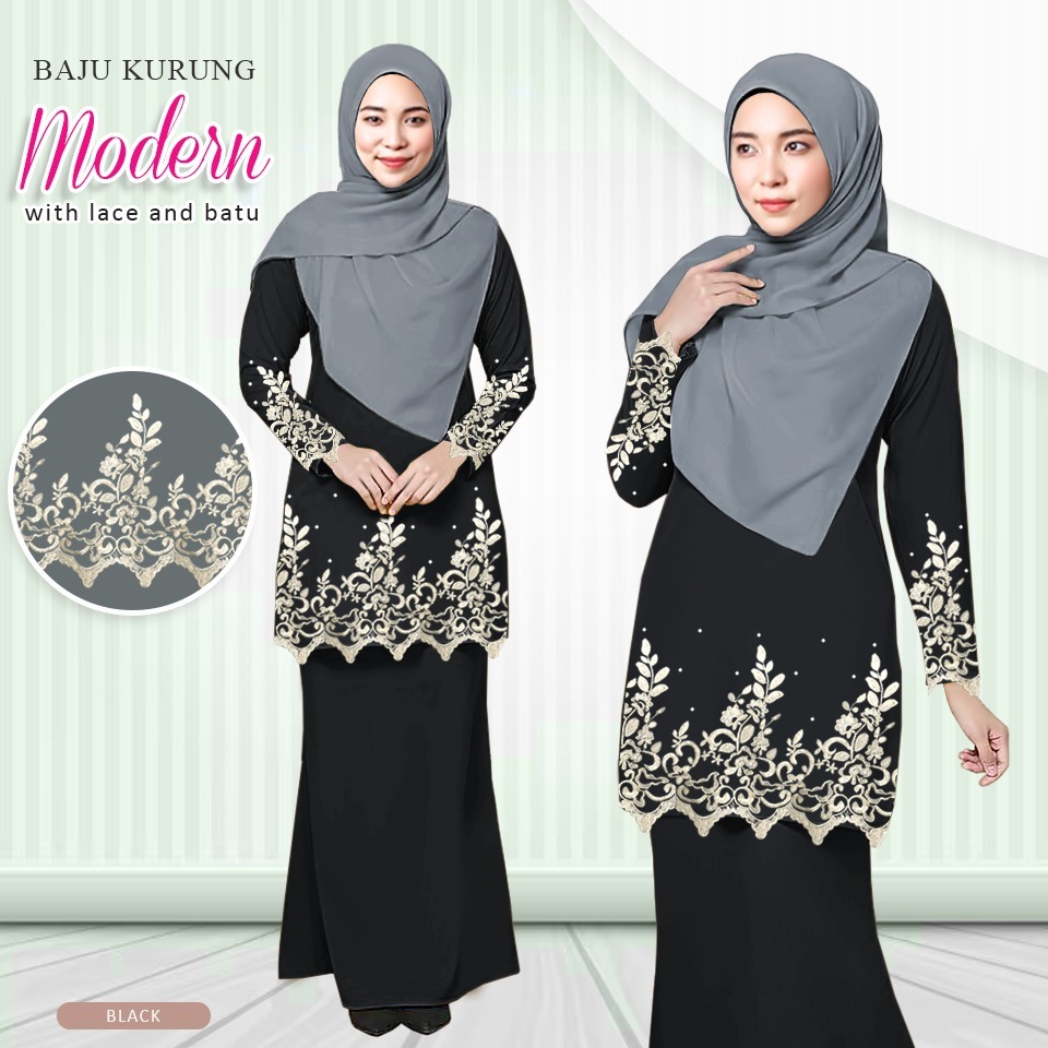 New High Quality Baju Kurang Aina With Modern Lace and Batu In Latest ...