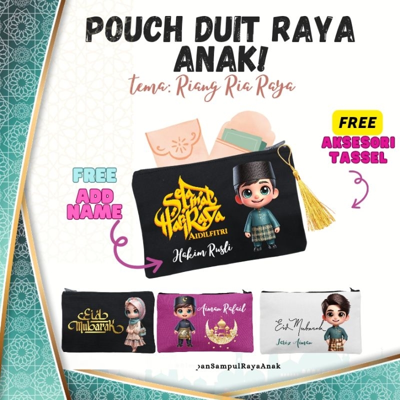 Angpow Pouch Bag Raya Eksklusif | Custom Pencil Case | Beg Duit Nama ...