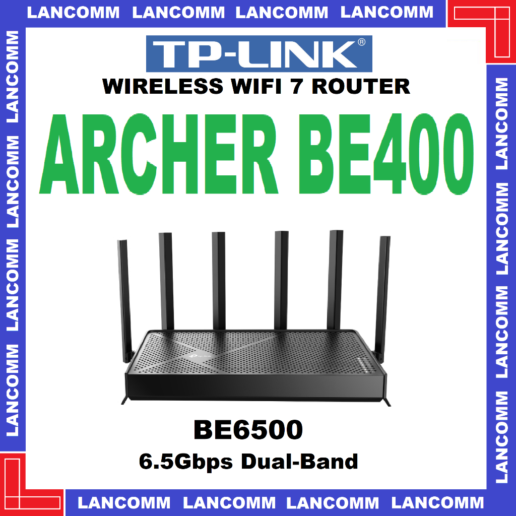 TP-LINK Archer BE400 6500Mbps Dual-Band ( 5Ghz 2882mbps & 2.4Ghz ...