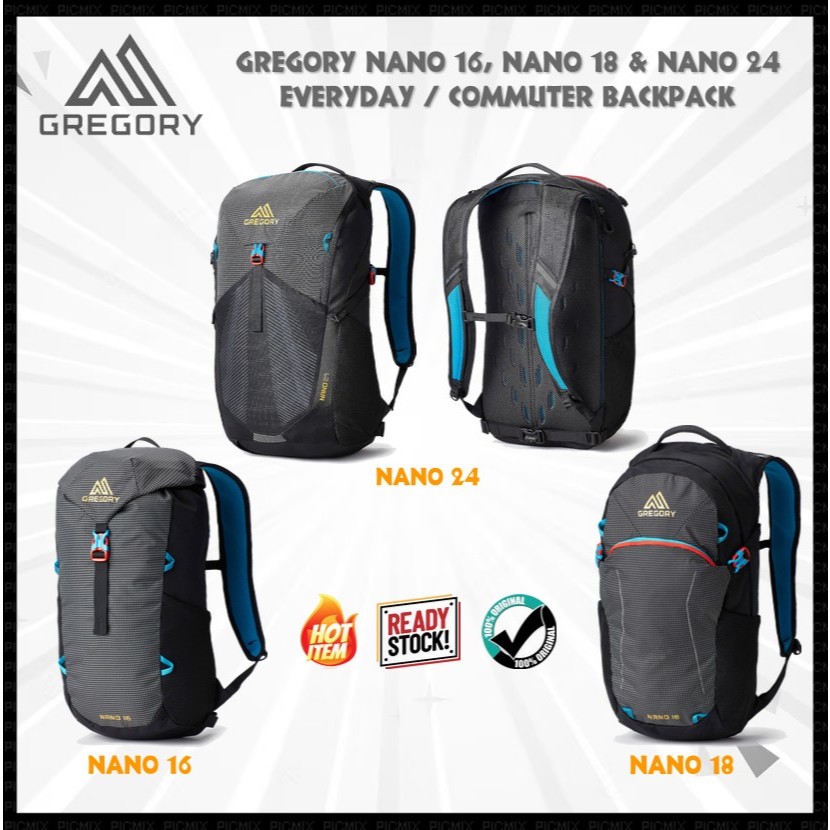 GREGORY NANO 16, NANO 18 & NANO 24 Everyday / Commuter Backpack ...