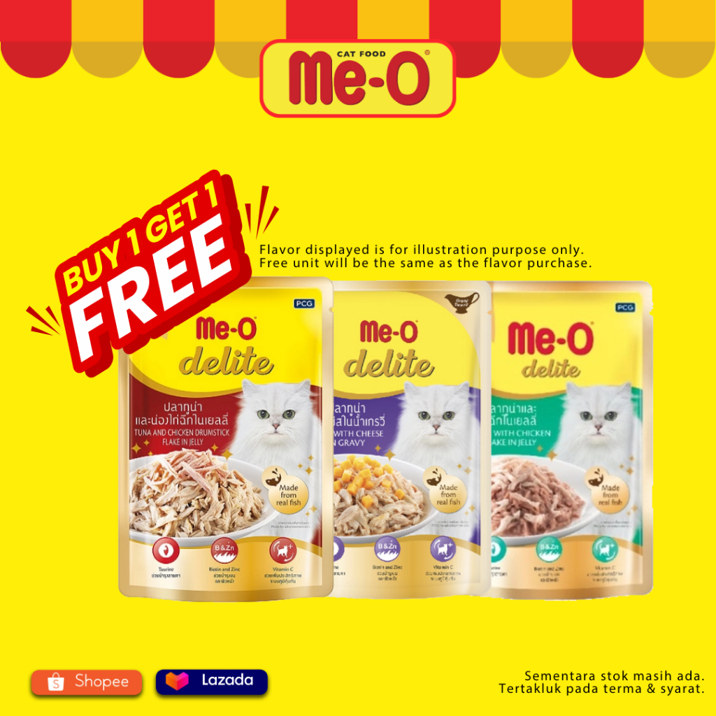 [BUY1 FREE1] MeO Delite Premium Cat Pouch (70g) Same/Random Flavor ...