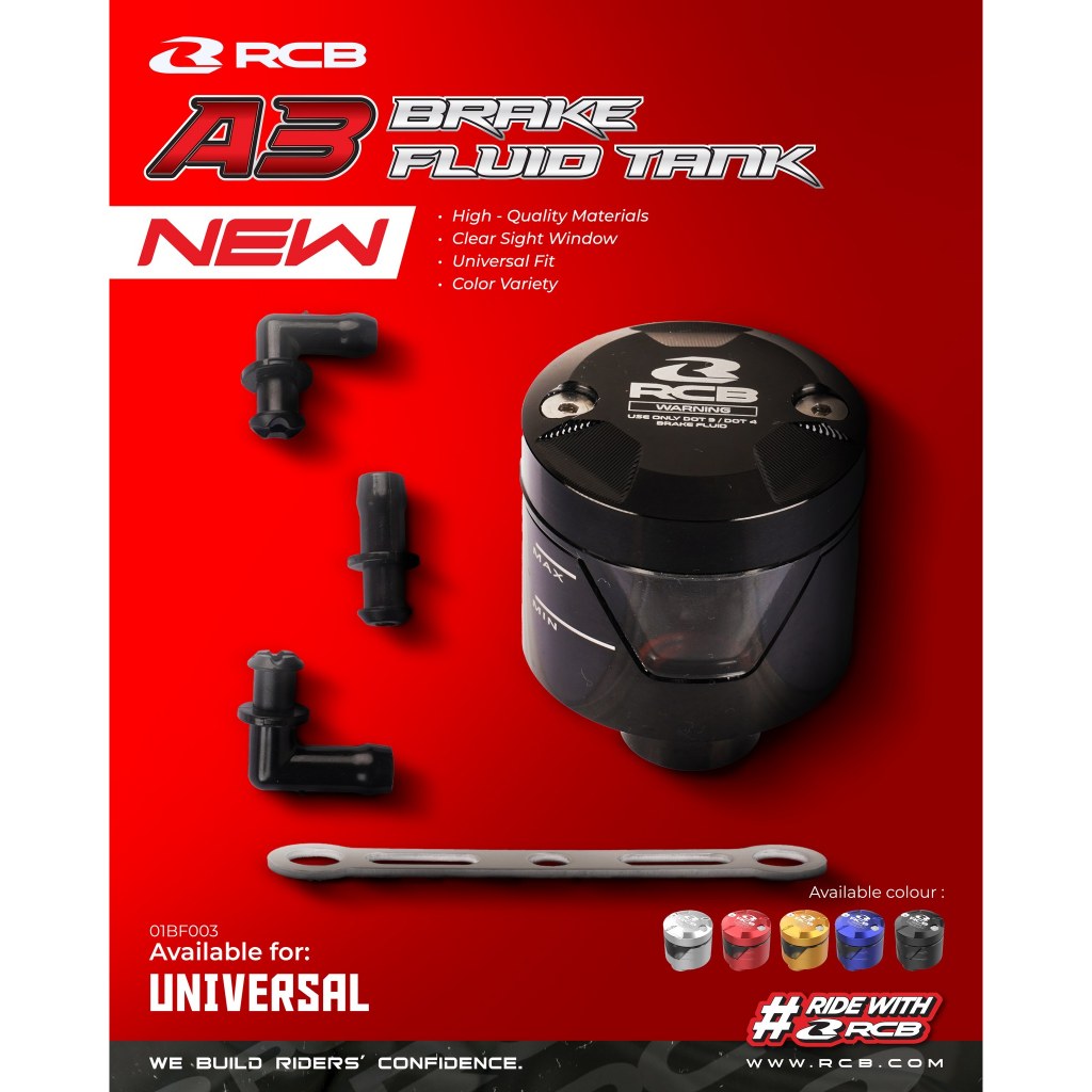 RCB A3 ALLOY UNIVERSAL BRAKE FLUID TANK -ALLOY RACING BOY BRAKE FUEL ...