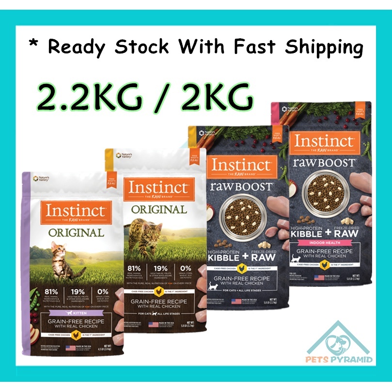 Instinct Grain Free Cat Food 5lb 2.2kg / 2kg / 1.8kg Makanan Kucing USA ...