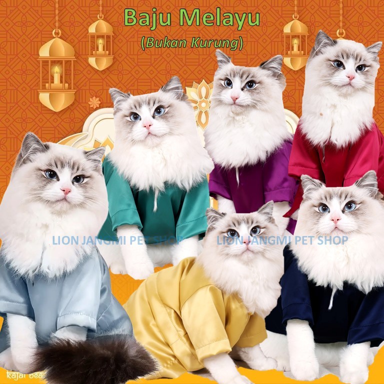 Baju Raya Kucing UNISEX. Baju Kucing Jantan Betina, Baju Melayu Kurung ...