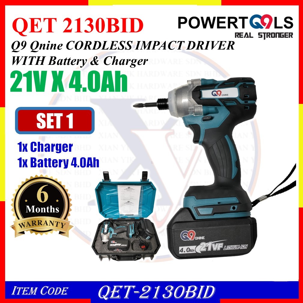 QET-2130BID (QET 2130BID) Q9 Qnine CORDLESS IMPACT DRIVER WITH 21V X 4 ...