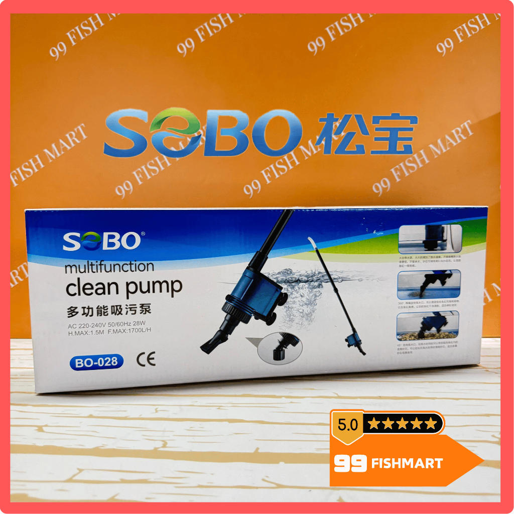 SOBO BO-028 SUCTING CLEANING PUMP PAM SEDUT AKUARIUM PUMP BERSIH ...