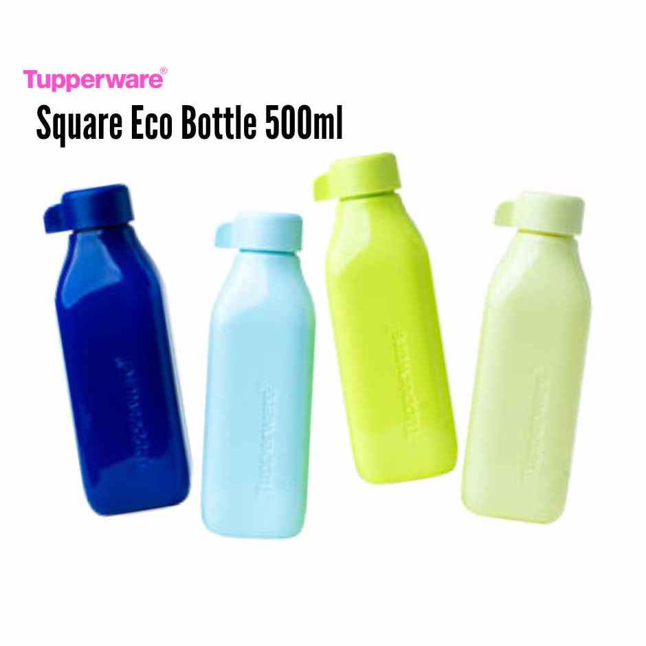 Tupperware Square Eco Bottle 500ml BPA Free Botol Air Petak Kanak-kanak ...