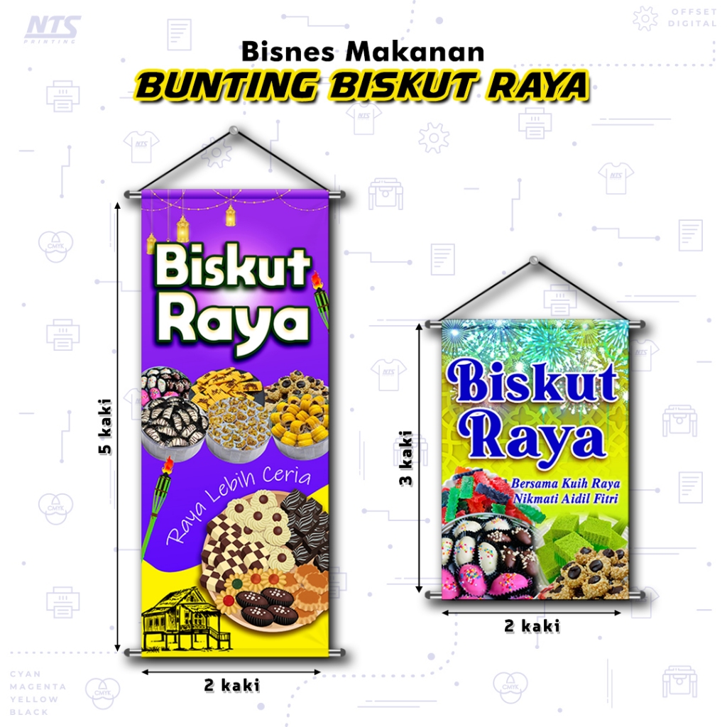READY DESIGN BUNTING KUIH / BISKUT RAYA - MAKANAN / KHEMAH / PASAR ...