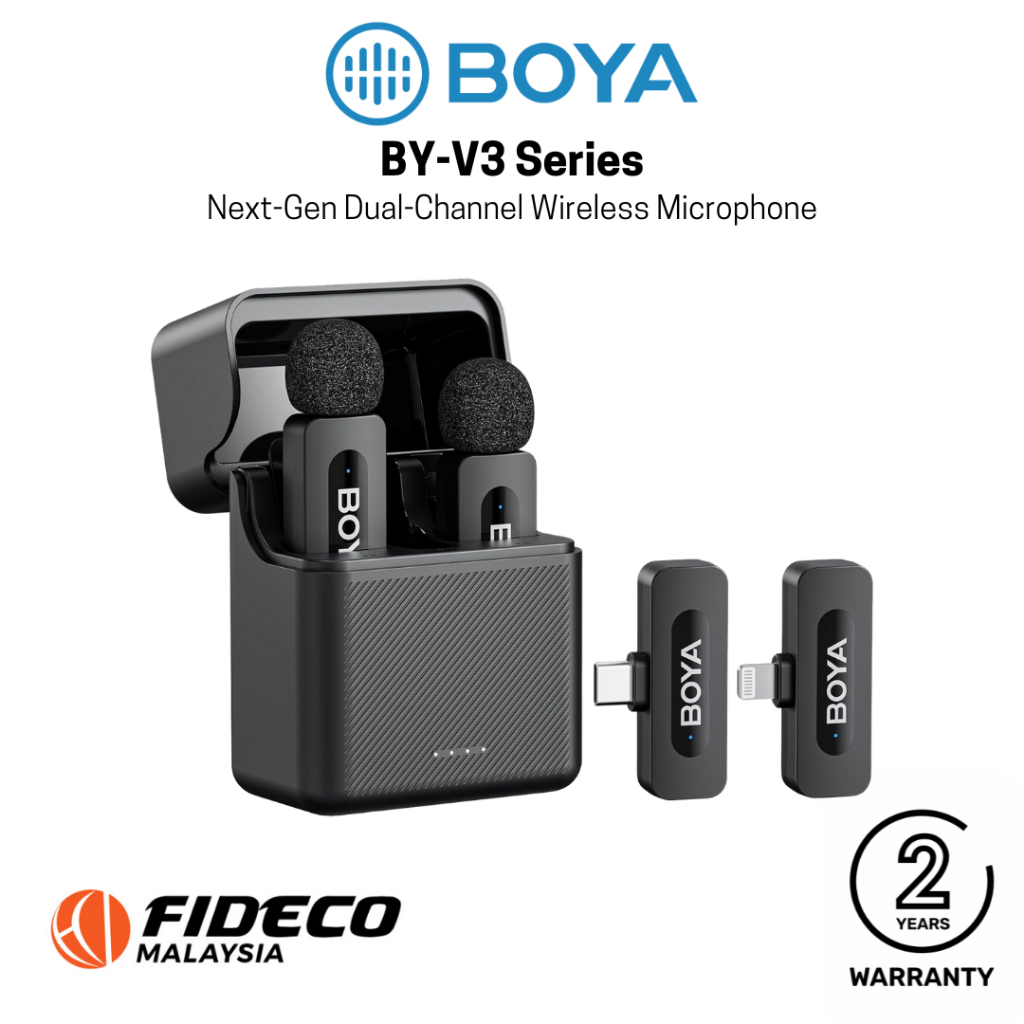BOYA BY-V3 series Next-Gen Dual-Channel Wireless Microphone | Shopee Malaysia