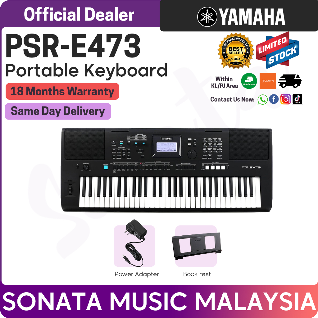 Yamaha PSR E473 61 key Portable Keyboard Package (PSR-E473 / PSRE473 / E473) | Shopee Malaysia