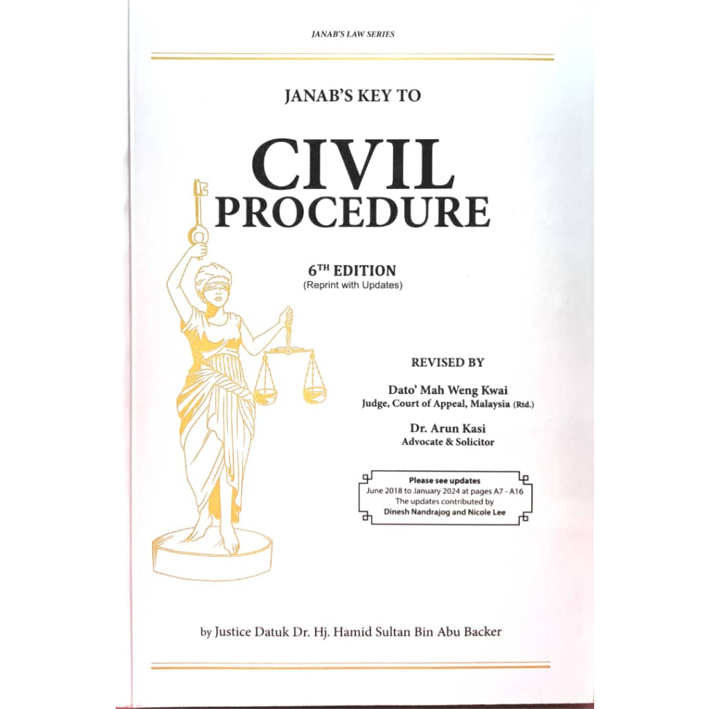 JANAB'S KEY TO CIVIL PROCEDURE 6th Edition (PAPERBACK) - DATUK DR ...