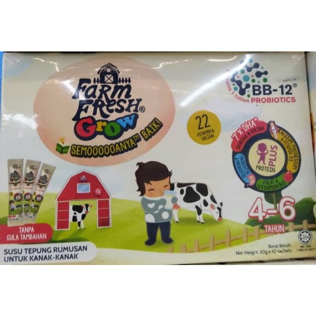 Farm Fresh Grow 4-6 Tahun (10 sachets x 30g) | Shopee Malaysia