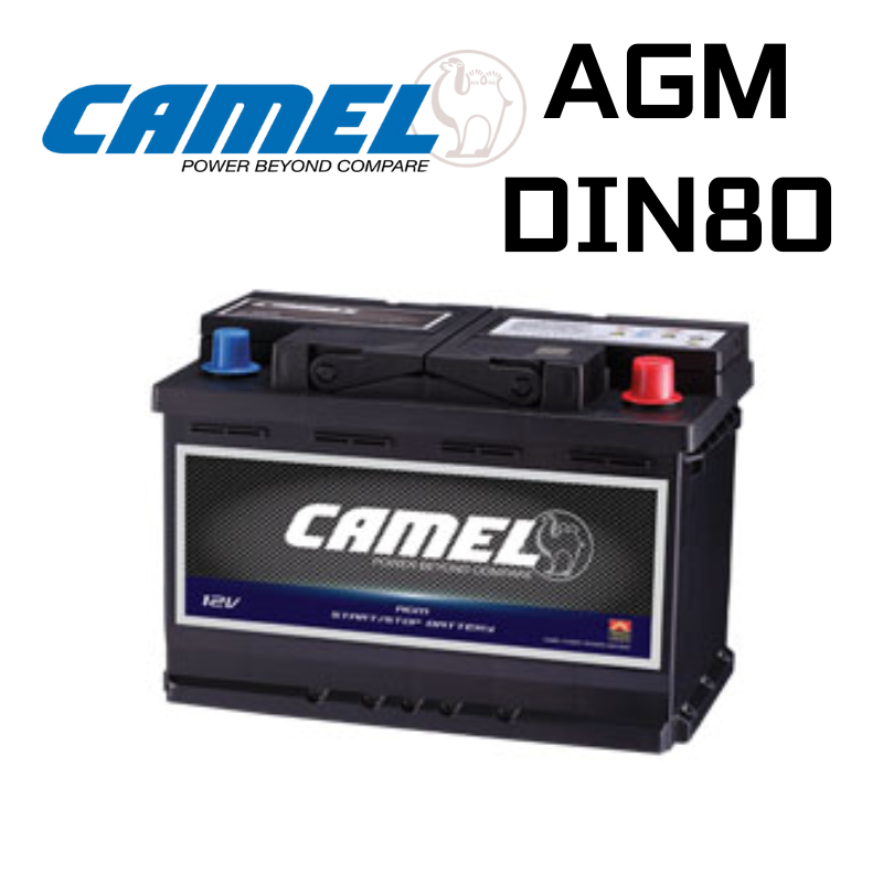 CAMEL AGM DIN80L | DIN80 | LN4 | Car Battery Audi BMW Mercedes Benz ...