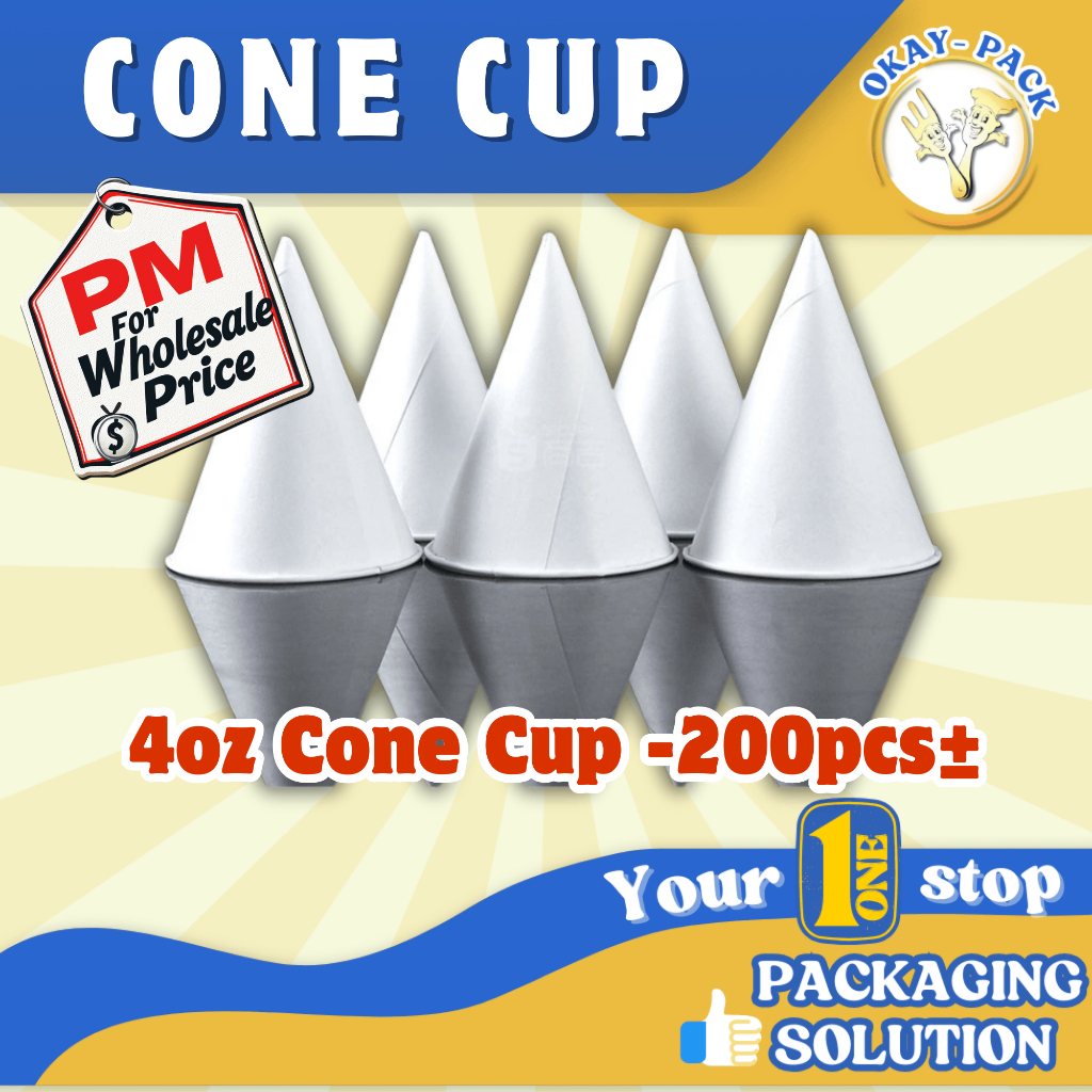 【READY STOCK】4OZ DISPOSABLE PAPER CONE CUP / PANTRY CUP 200PCS± ...