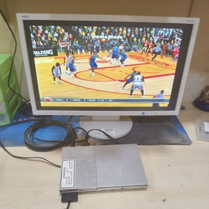 Sony Ps2 90000 silver baca Disc free 30 games 2 controller full set ...