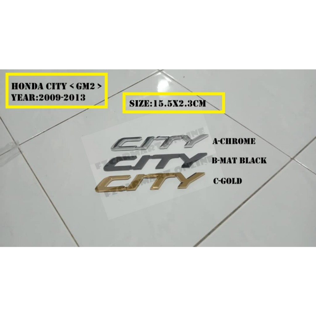 HONDA CITY YEAR:2009-2013 EMBLEM LOGO - (ABS) | Shopee Malaysia