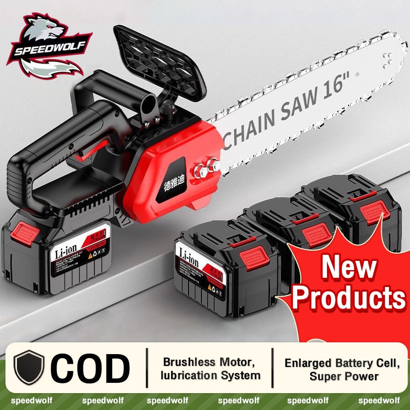 Cordless Electric Chainsaw 99800W - Portable Battery Wood Cutting ...