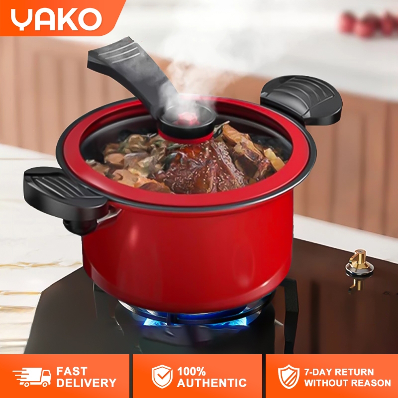 YAKO Stainless Micro Pressure Cooker Periuk Masak New Stew Pot Non ...
