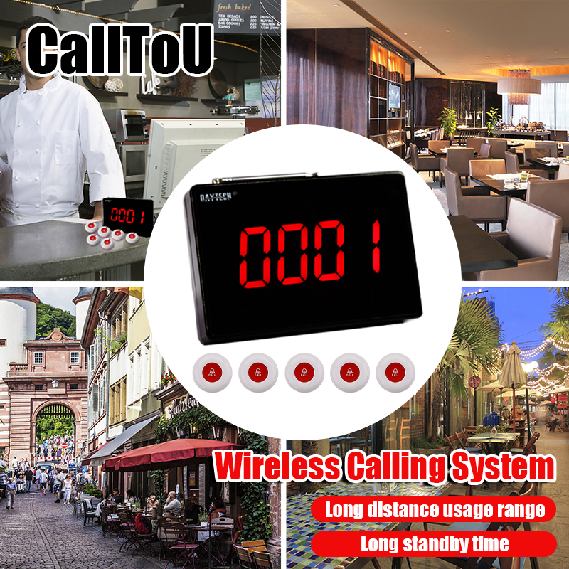 CallToU wireless calling system with number bell screen loceng buzzer ...