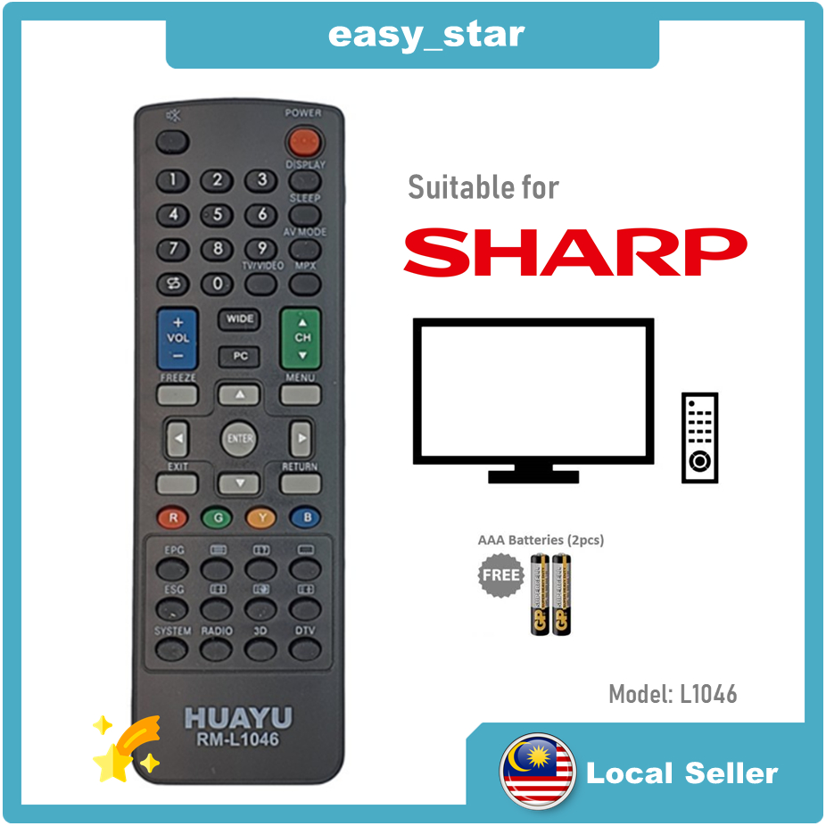 HUAYU COMMON LCD/LED 3D FLAT TV REMOTE CONTROL FOR SHARP (L1046) | Shopee Malaysia