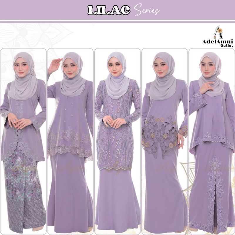 Tema Lilac Baju Kurung Dewasa Plus size BF Friendly Tunang Bridesmaid ...