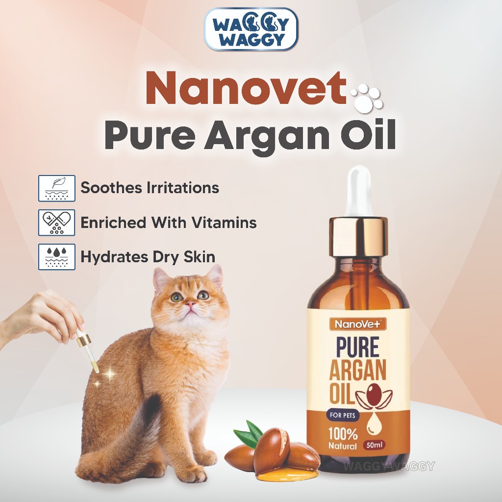 WaggyWaggy Nanovet Pet Pure Argan Oil for Cat and Dog 50ml | Shopee ...