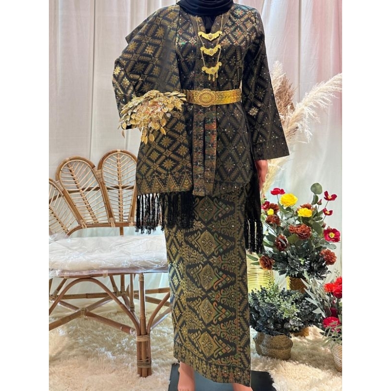 Baju pengantin songket hitam tradisional | Shopee Malaysia
