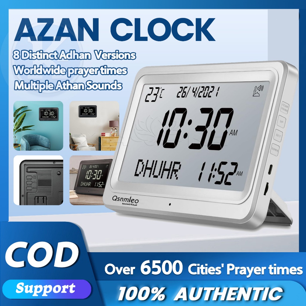 Jam azan clock and quran speaker Azan Prayer time clock praying jam ...