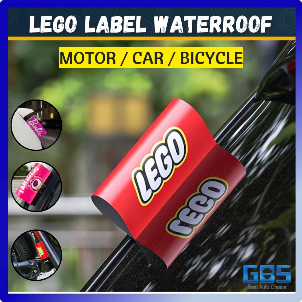 GBS CAR LED Car Lego Label Waterproof Car Label Sticker Trunk Door Lego ...