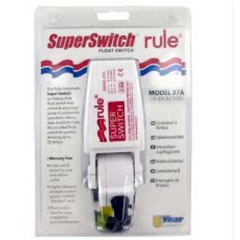 Rule 37A SuperSwitch Bilge Float Switch, Moisture Tight Seals, 12, 24 ...