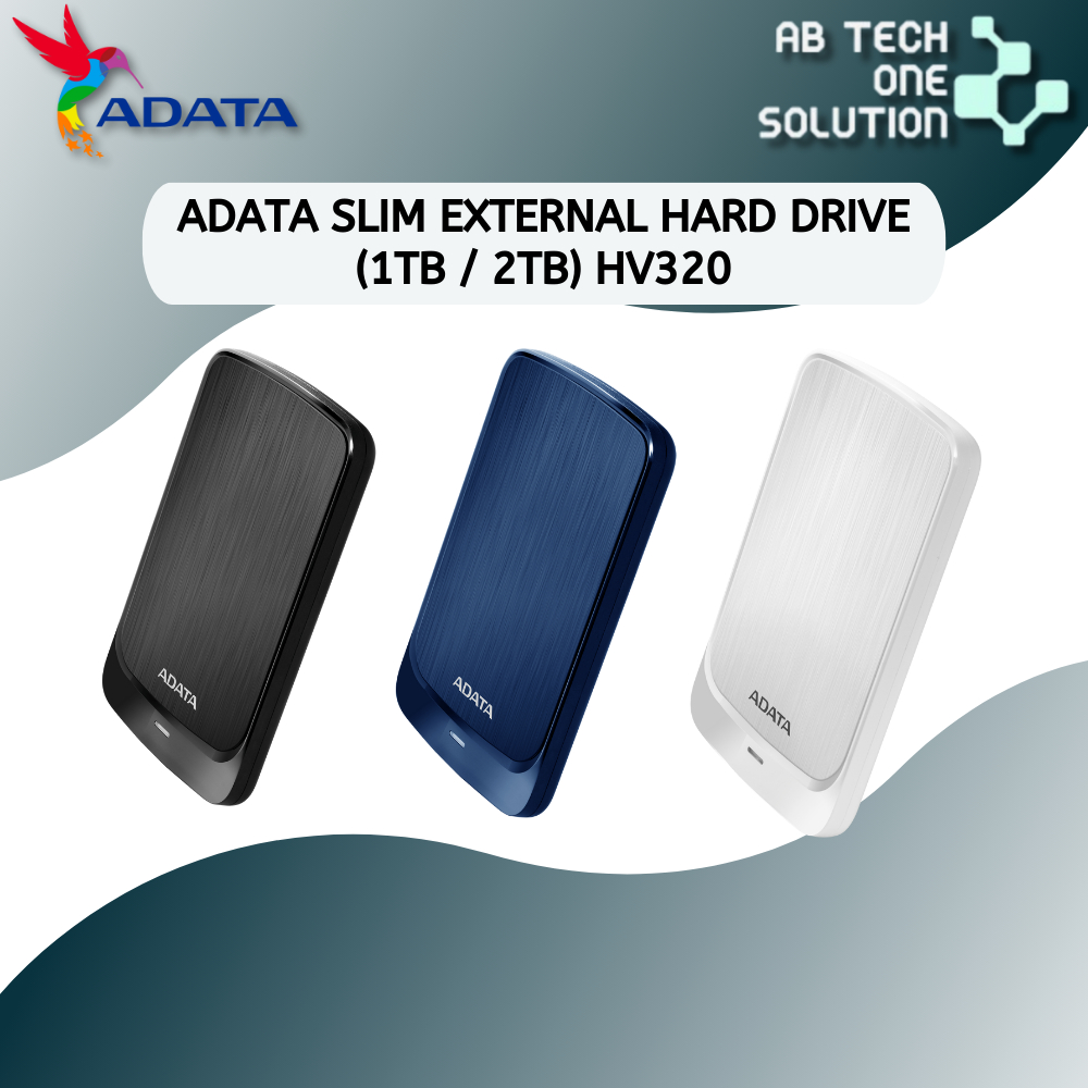 ADATA HV320 USB 3.2 Gen1 SLIM (10.7mm) Portable Hard Drive HDD compatible with PS5 (1TB / 2TB ...