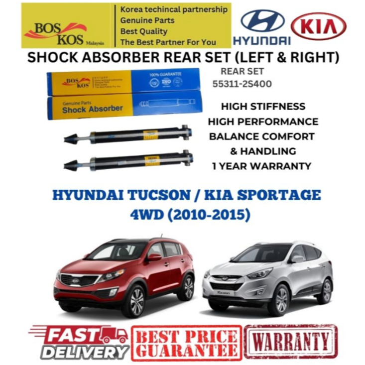 HYUNDAI TUCSON LM /KIA SPORTAGE 4WD (2010-2015) ABSORBER REAR SET 2 PCS ...