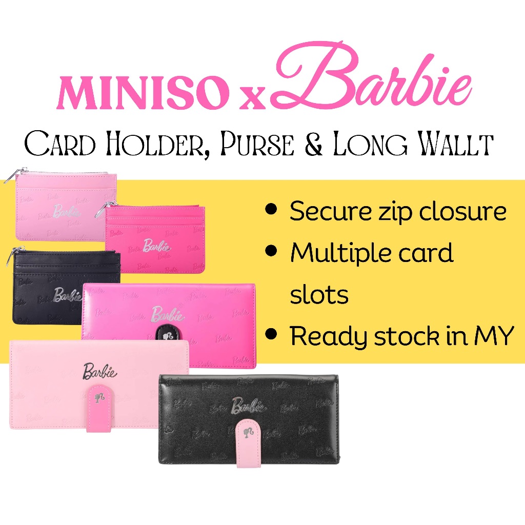 Ready Stock / MINISO x Barbie Long Wallet & Short Purse Rose Red Purse ...
