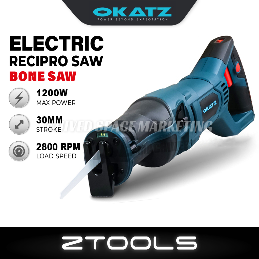 Okatz 1200W Reciprocating Saw Wood Metal Plastic Bone Sabre Saw Cutter ...