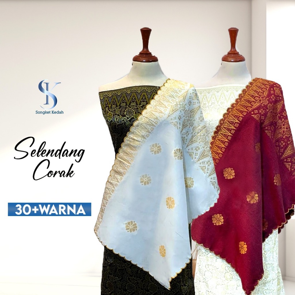 SELENDANG BER CORAK 22 WARNA COTTON 100% selendang songket selendang Baju kurung 2025 | Shopee ...