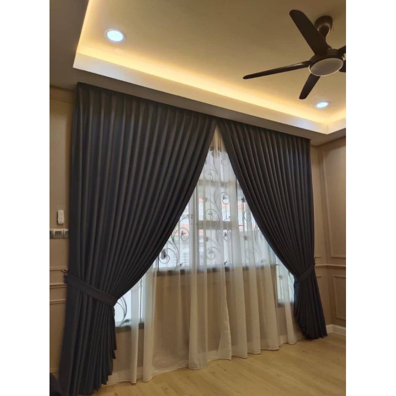 langsir ready made, pintu bilik, tingkap dan sliding door | Shopee Malaysia