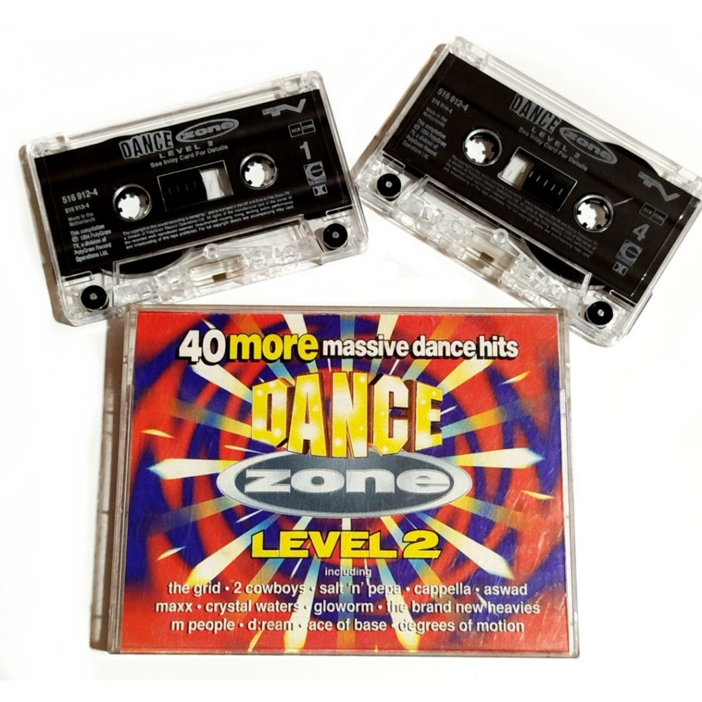 DOUBLE CASSETTE DANCE ZONE LEVEL 2 40 MORE MASSIVE DANCE HITS MADE IN NETHERLANDS / KASET ...