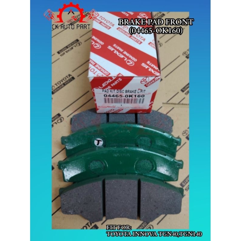 TOYOTA INNOVA TGN40,TGN140 FRONT DISC PAD(04465-0K160) | Shopee Malaysia