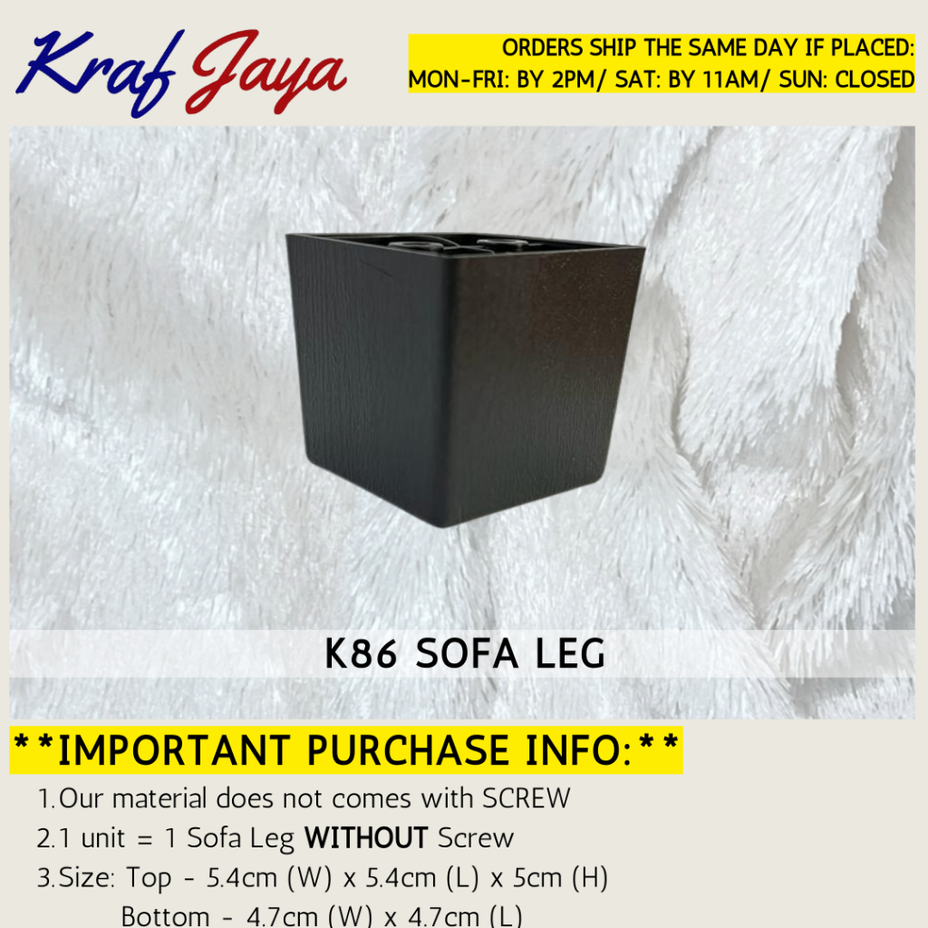 2" (H) Square Plastic Sofa Leg | Sofa Stopper Leg | Divan Bed Frames ...