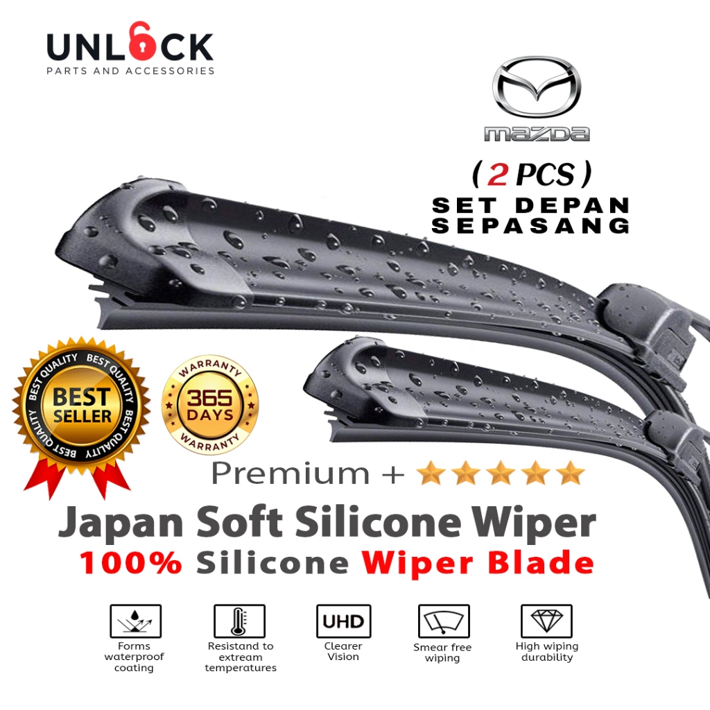 Japan Soft Silicone Car Wiper Mazda 2 Mazda 3 Mazda 6 CX 3 CX 5 Premium ...