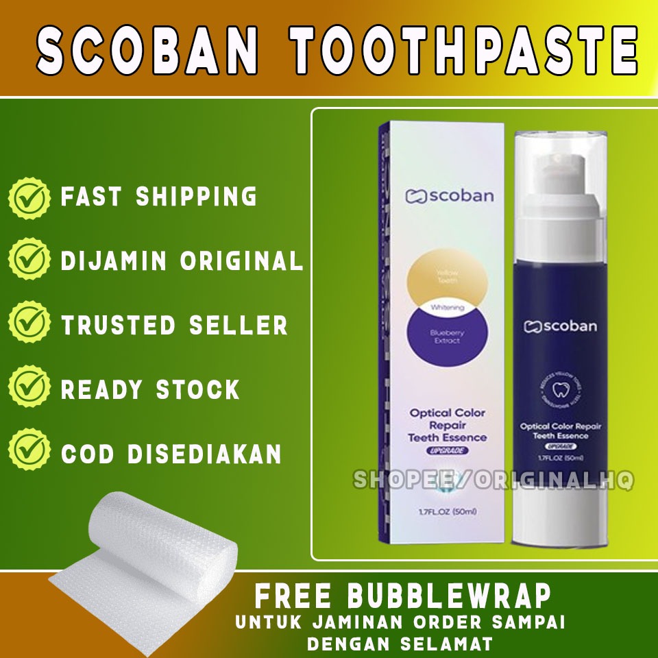 SCOBAN Teeth Whitening Toothpaste Purple Repair Teeth 50ML | Shopee ...