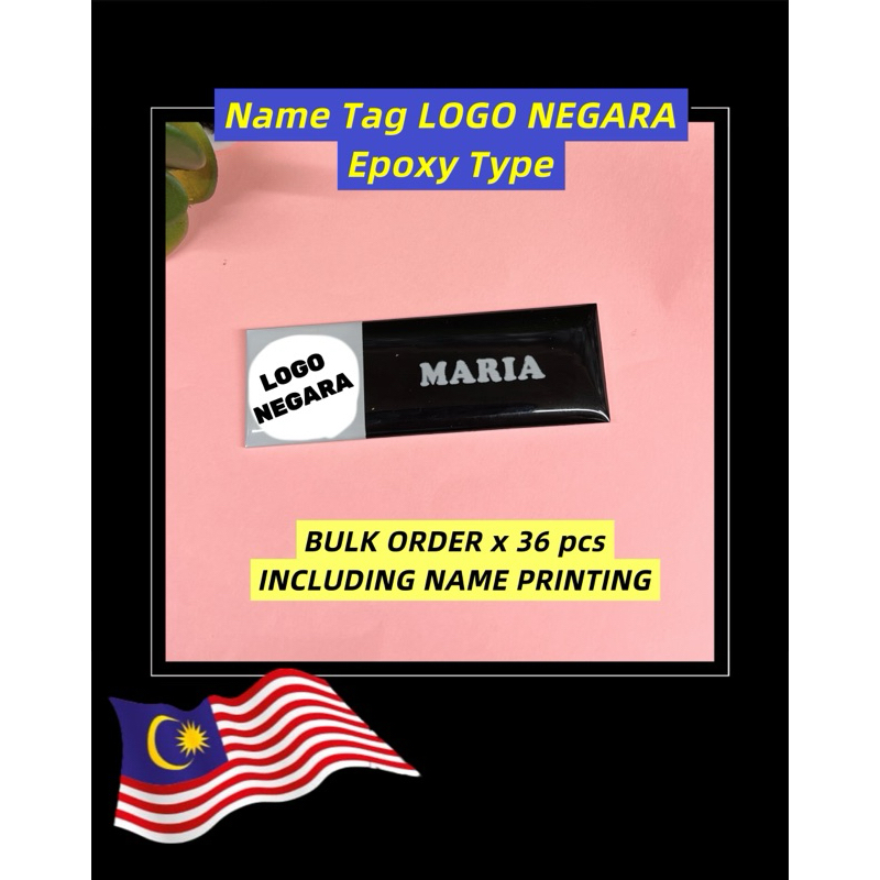 Name Tag EPOXY with LOGO BARU JATA NEGARA Pin, Sekolah Cikgu,Penjawat ...