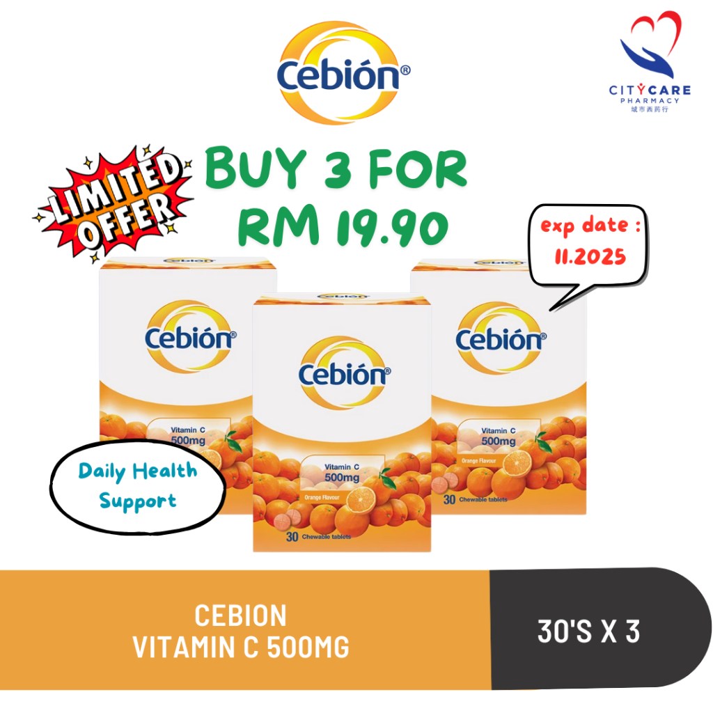 CEBION Vitamin C 500mg 30's x 3 | Shopee Malaysia